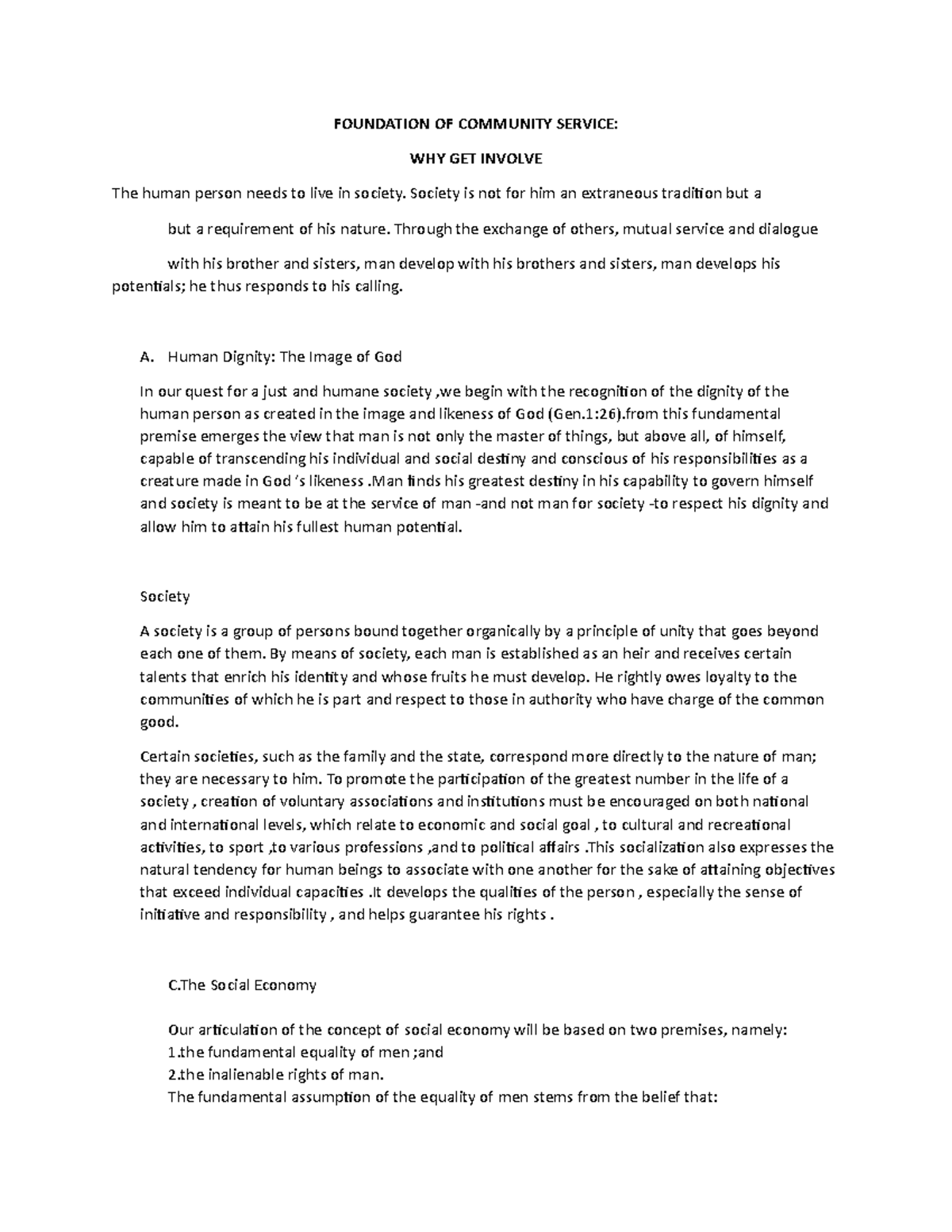 Foundation OF Community Service - FOUNDATION OF COMMUNITY SERVICE: WHY ...