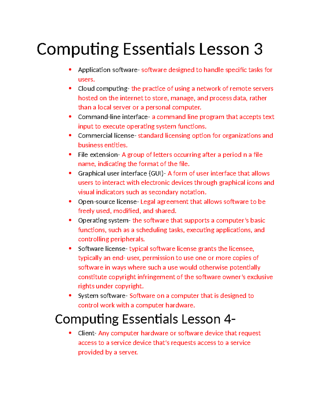 Computing essentails leson 3 and 4 - Computing Essentials Lesson 3 Application software ...