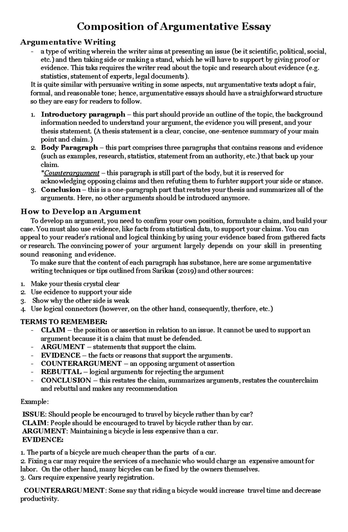Composition-of-Argumentative-Essay G10-1 - Composition of Argumentative ...