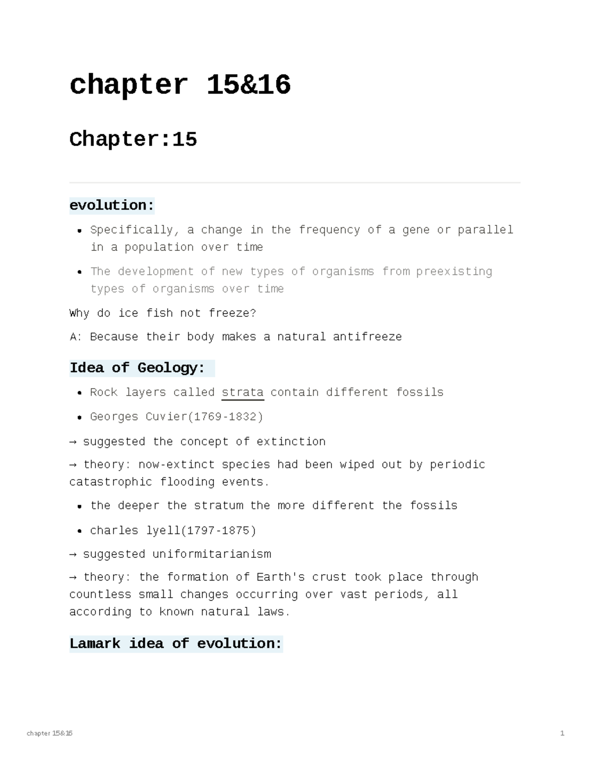 Chapter 15&16 75ead7241f0244289 aa5ddb5f55b276b - chapter 15& Chapter: evolution: Specifically ...