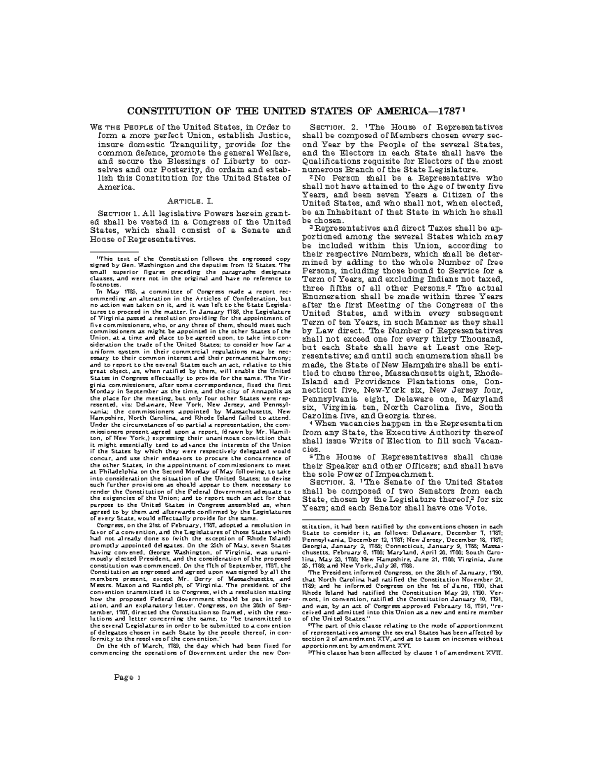 Constitution - notes - Page I 1 This text of the Constitution follows ...