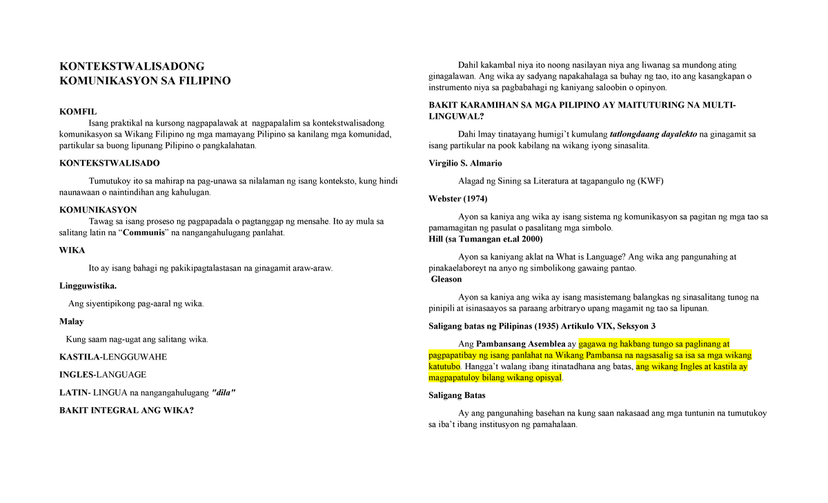 Komfil Reviewer Khymi - HOPE IT HELPS - KONTEKSTWALISADONG KOMUNIKASYON ...