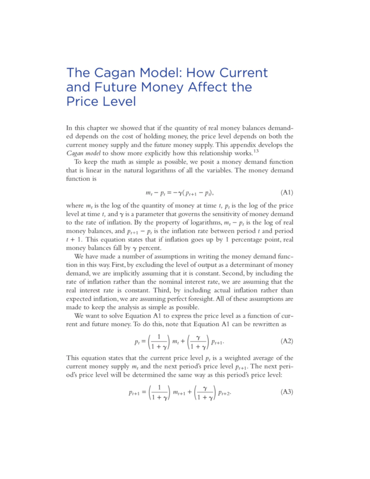 The Cagan Model- How Current and Future Money Affect the Price Level ...