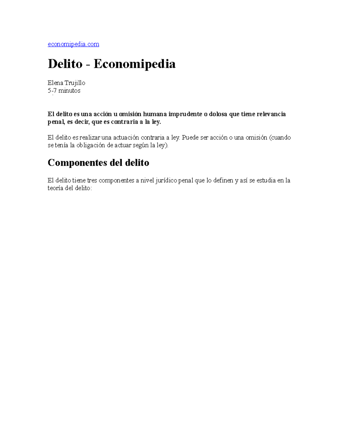 Definicion DE Delito Y Clases - economipedia Delito - Economipedia ...