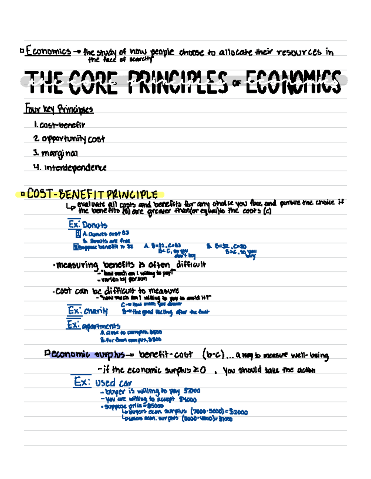 EC 2123 ch - Chapter 1: The Core Principles of Economics EC 2123 ...