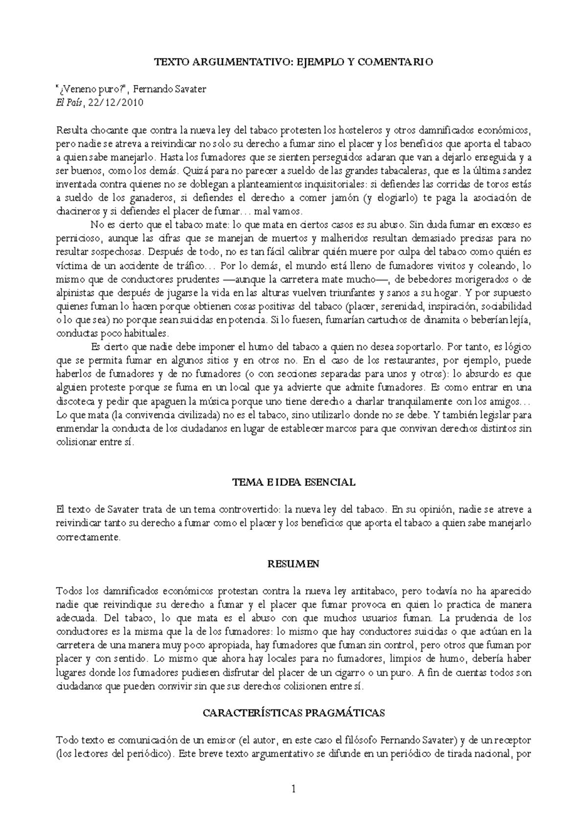 Ejemplo De Texto Argumentativo Cortosis