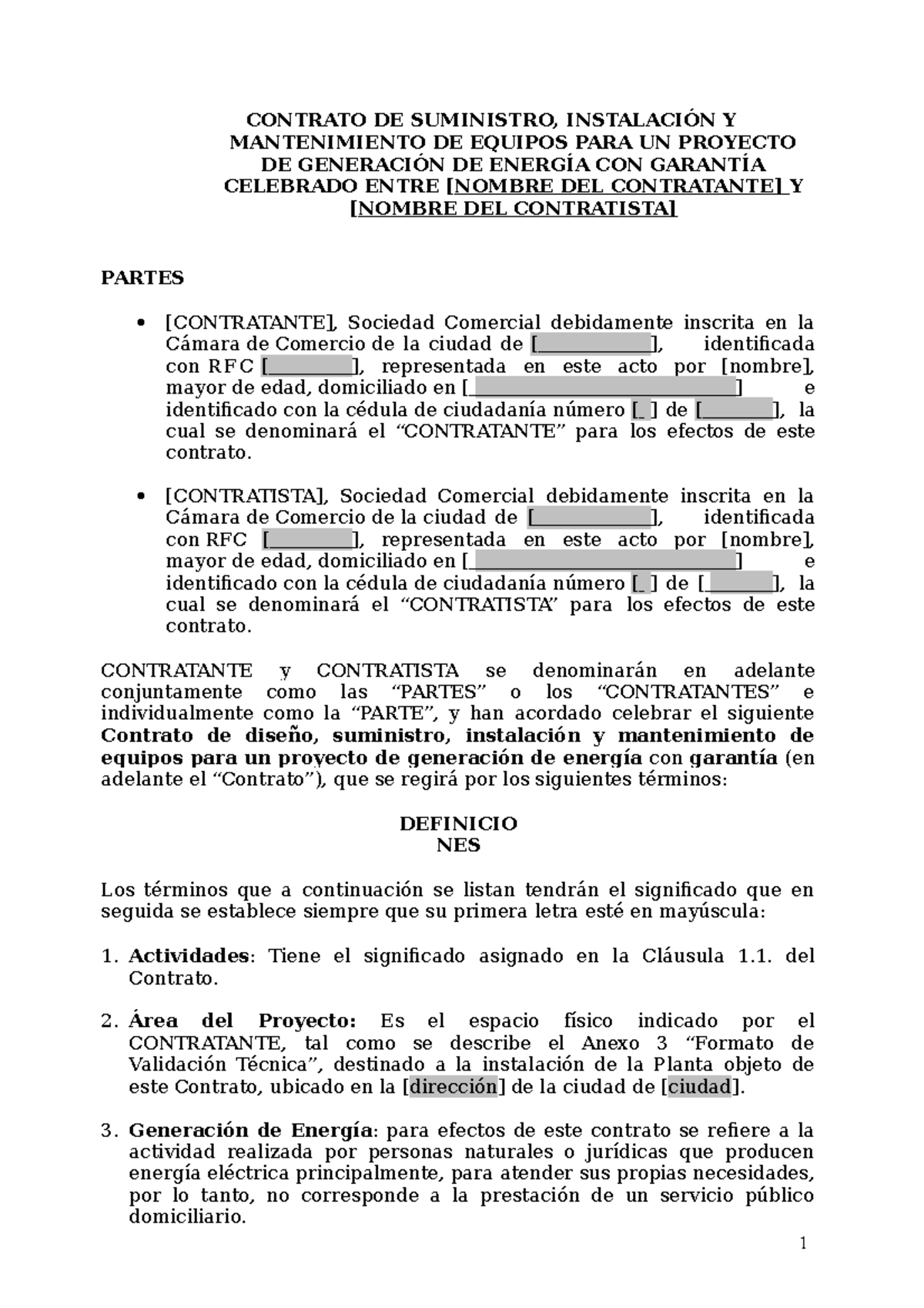 Contrato-de-Generacion-de-Energia-Garantizado con anexos - CONTRATO DE ...