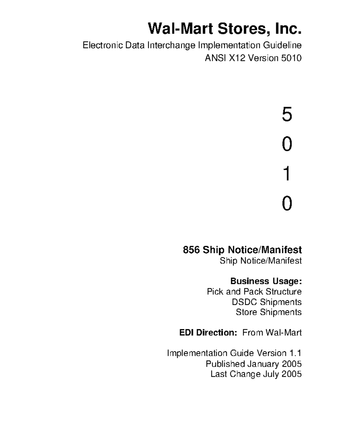 Wal Mart USA 856 5010 SOPI DSDC Outbound - Wal-Mart Stores, Inc ...