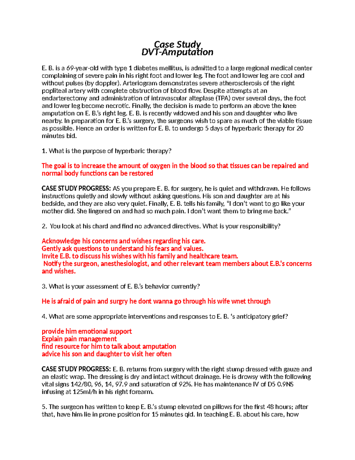 Case+Study+DVT-Amputation+223 - Case Study DVT-Amputation E. B. is a 69 ...