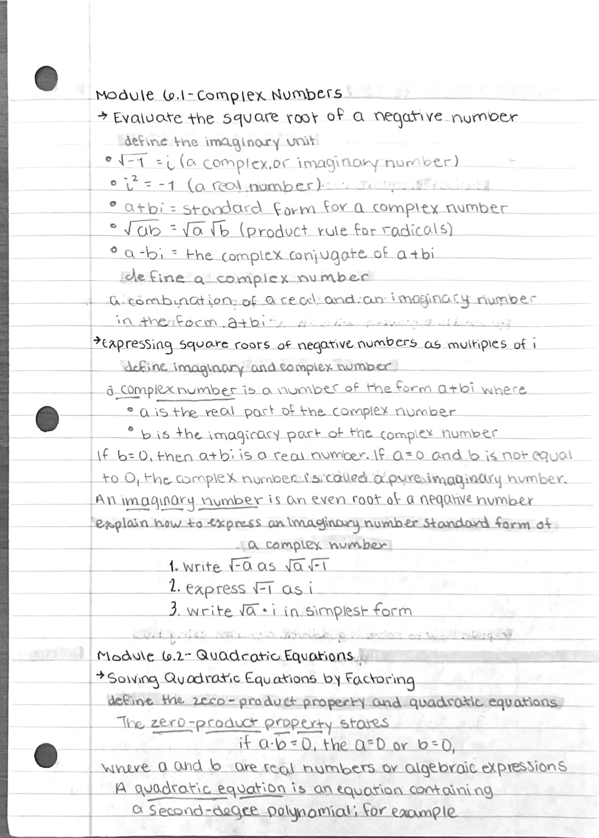 Module 6- Complex Numbers And Quadratic Equations - MAT 1073 - Studocu