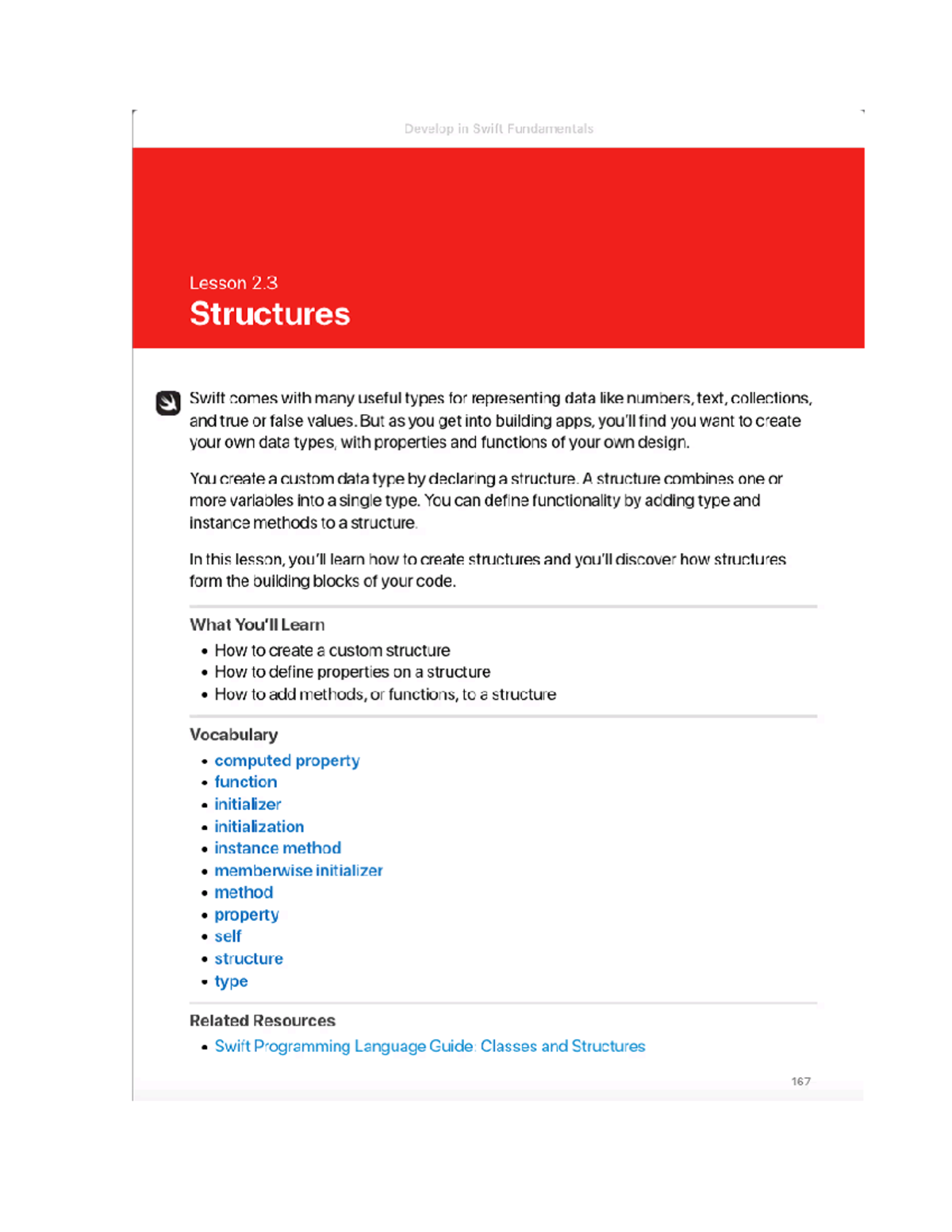 Develop in Swift Fundamentals 2.3 Structures - Fundamentos de ... Develop in Swift Fundamentals 2.3 Structures - Fundamentos de ...