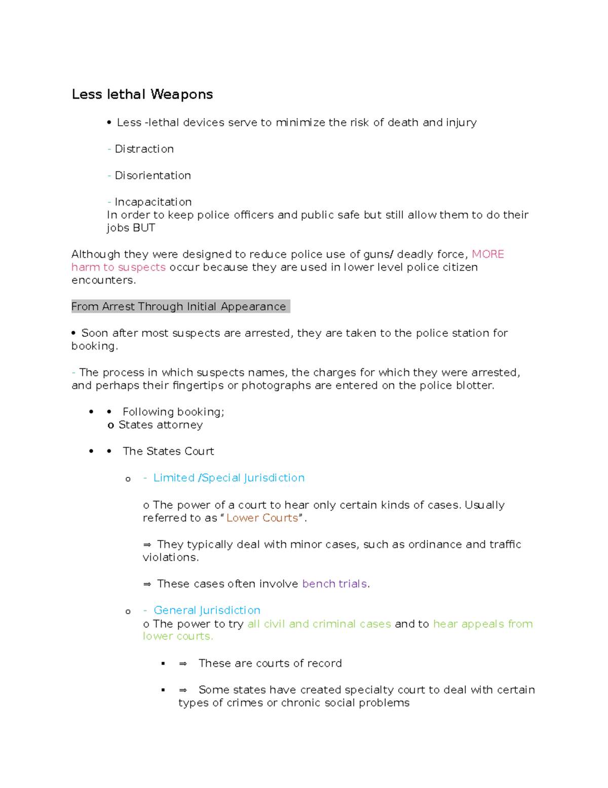 Less lethal Weapons - CRMJ 254 - Less lethal Weapons Less -lethal ...