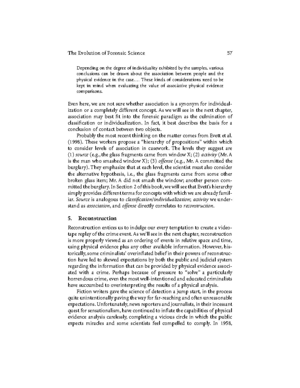 Forensic Science -44 - The Evolution of Forensic Science 57 Depending ...