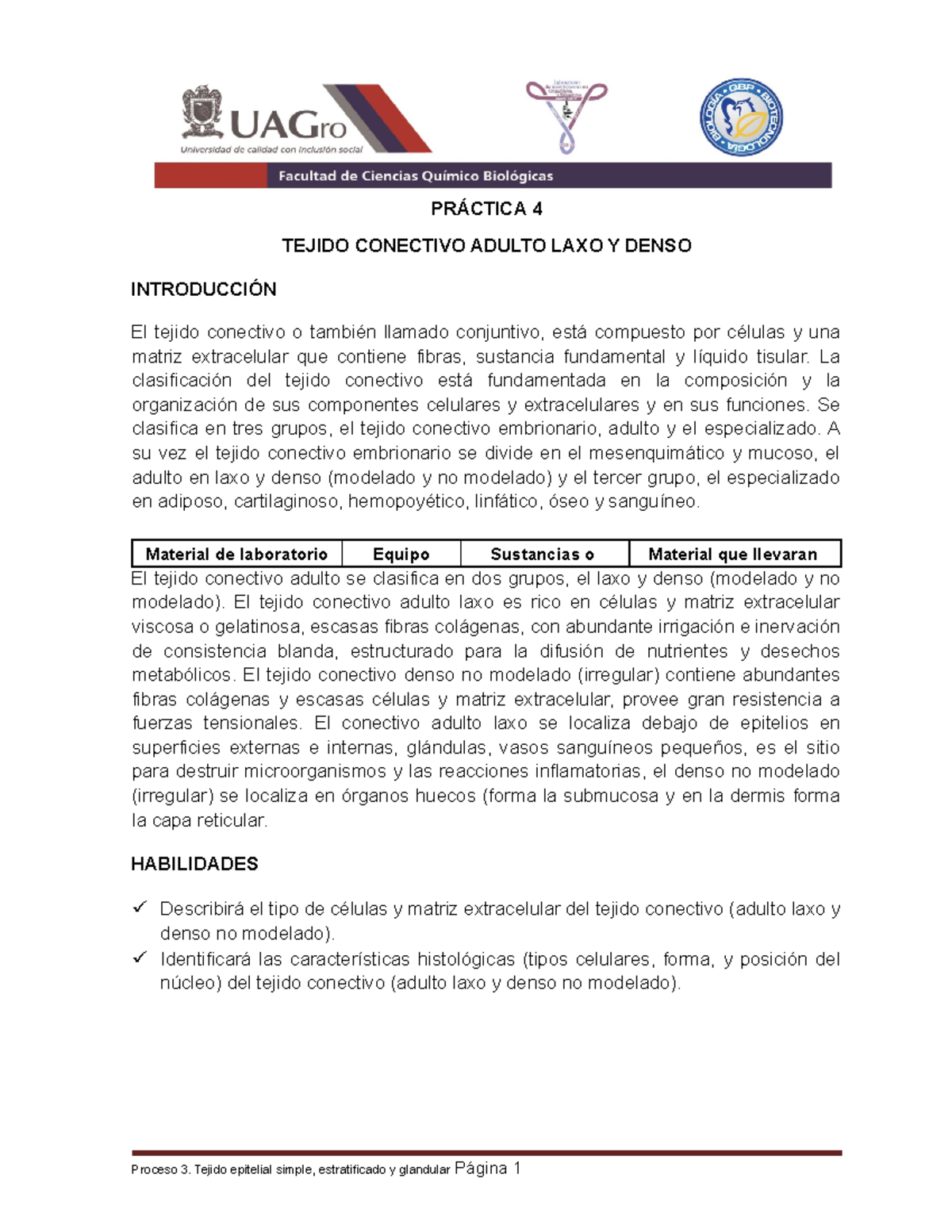 Práctica 4 - espero que te sirva - PRÁCTICA 4 TEJIDO CONECTIVO ADULTO ...