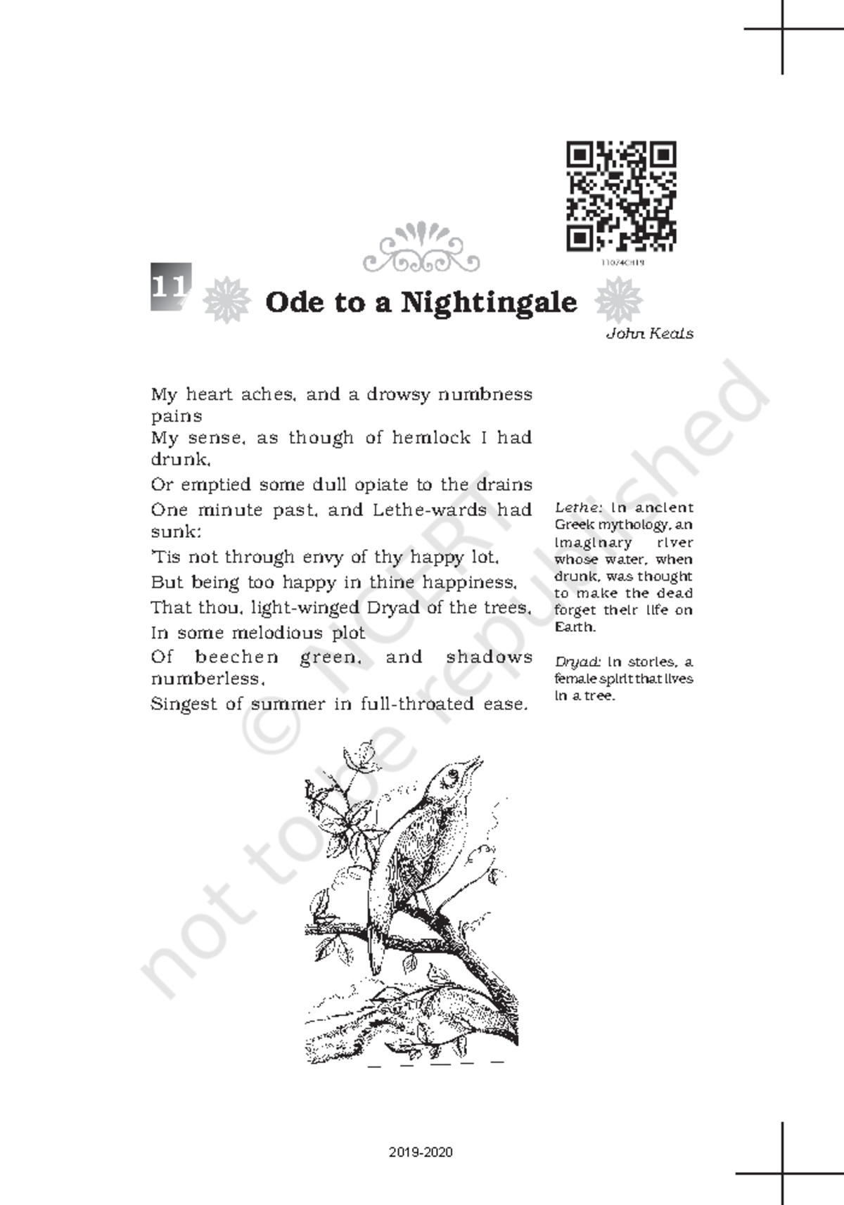 Ode to nightingale - this is a poem - Ode to a Nightingale 135 Ode to a ...