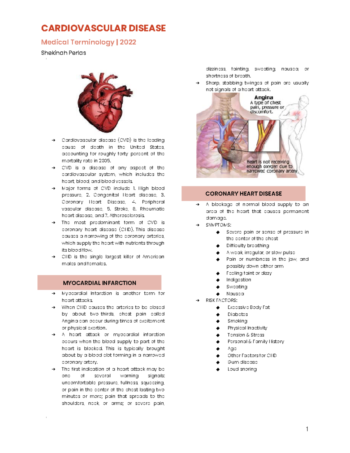 Cardiovascular Disease - CVD is a disease of any aspect of the ...