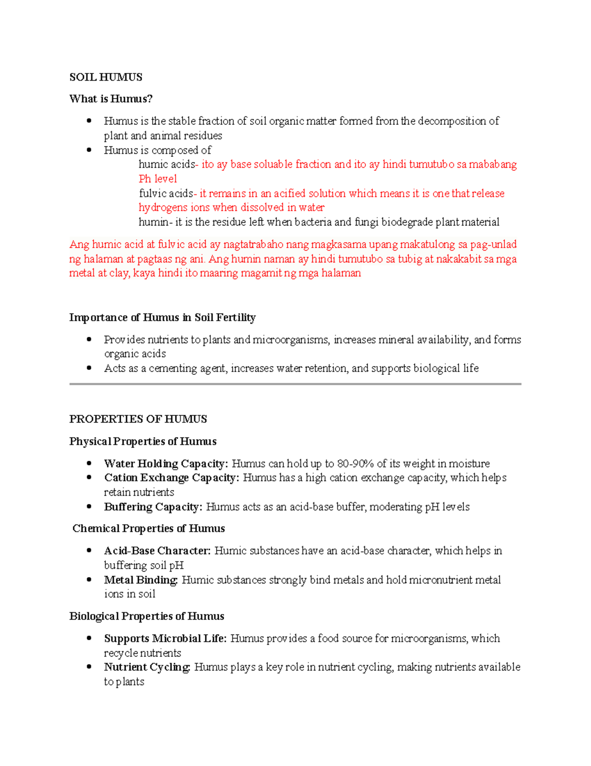 SOIL Humus - SOIL HUMUS What is Humus? Humus is the stable fraction of ...