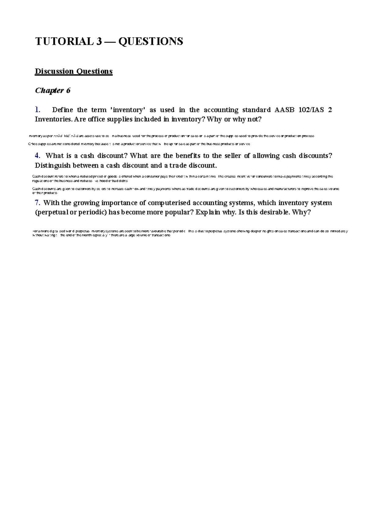 Financial Accounting Tutorial 3 Questions - TUTORIAL 3 — QUESTIONS ...