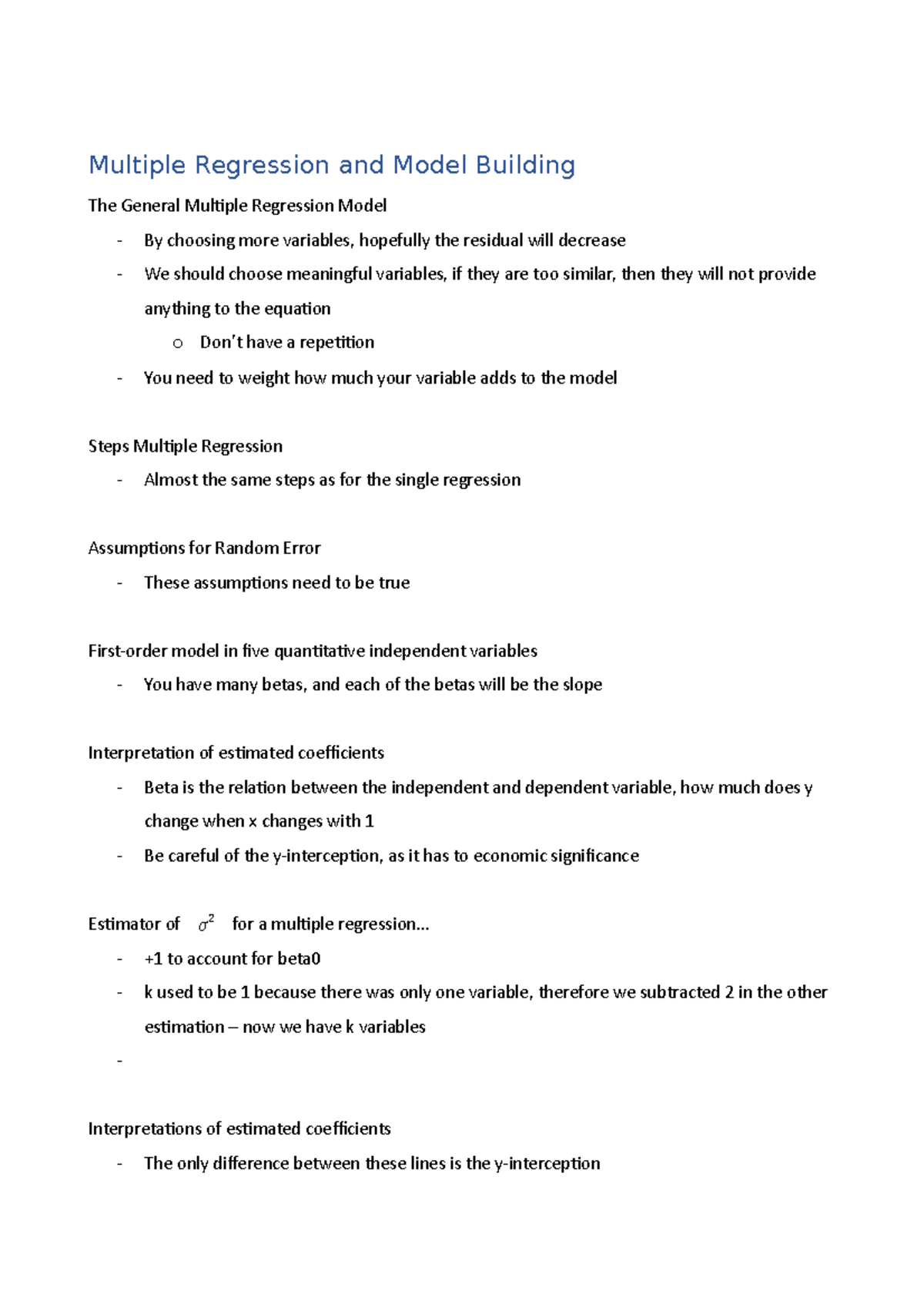 Lecture 9 Multiple Regression And Model Building Multiple lecture-9-multiple-regression-and-model-building-multiple
