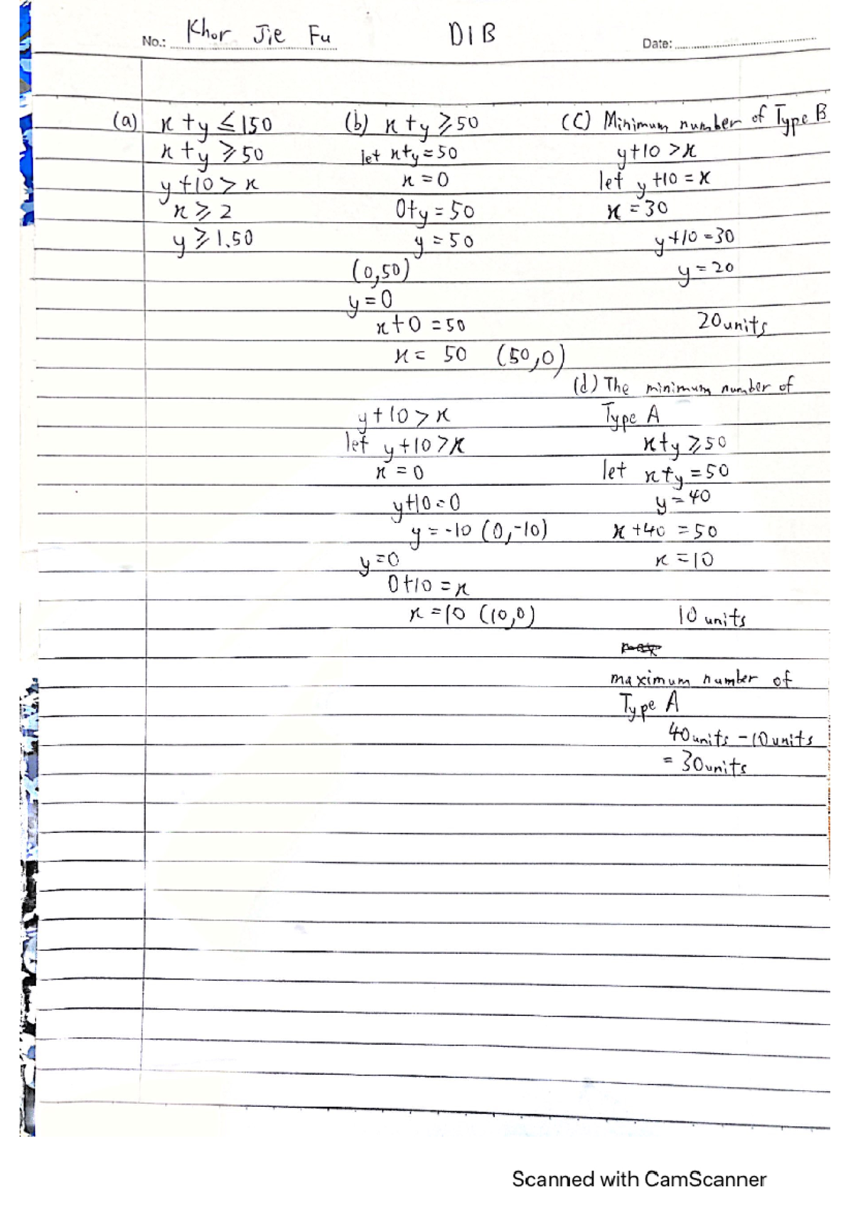 Khor Jie Fu B2 assignment math 2 - Business Maths - Studocu