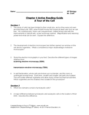 Chapter 3 Active Reading Guide - Campbell Biology in Focus (1 st ...