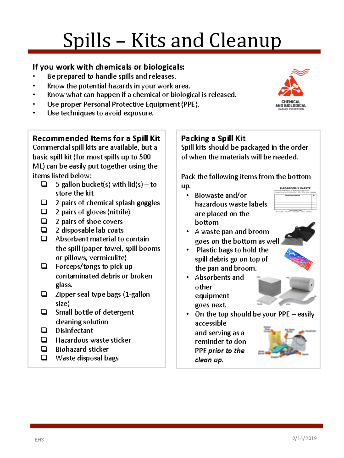 Emergency Response for Spills EHS - Packing a Spill Kit Spill kits ...