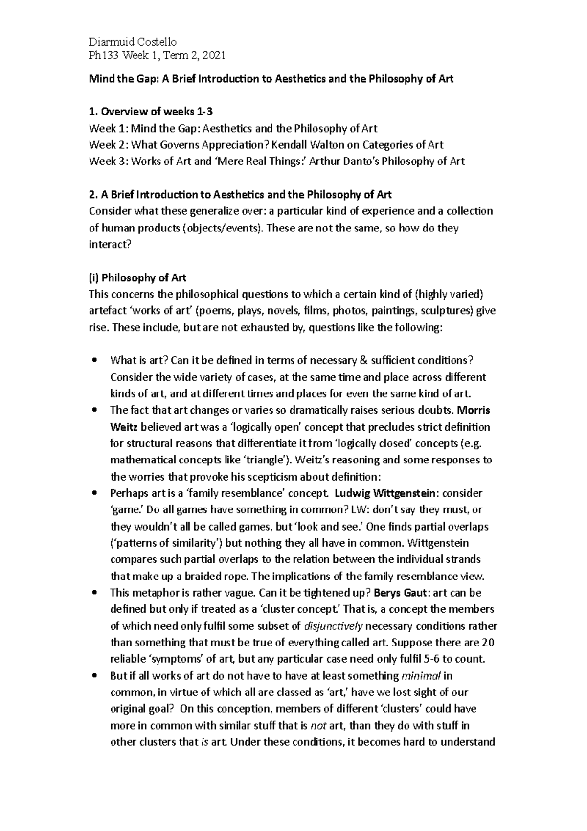 Lecture Handout - Ph133 Week 1, Term 2, 2021 Mind the Gap: A Brief ...