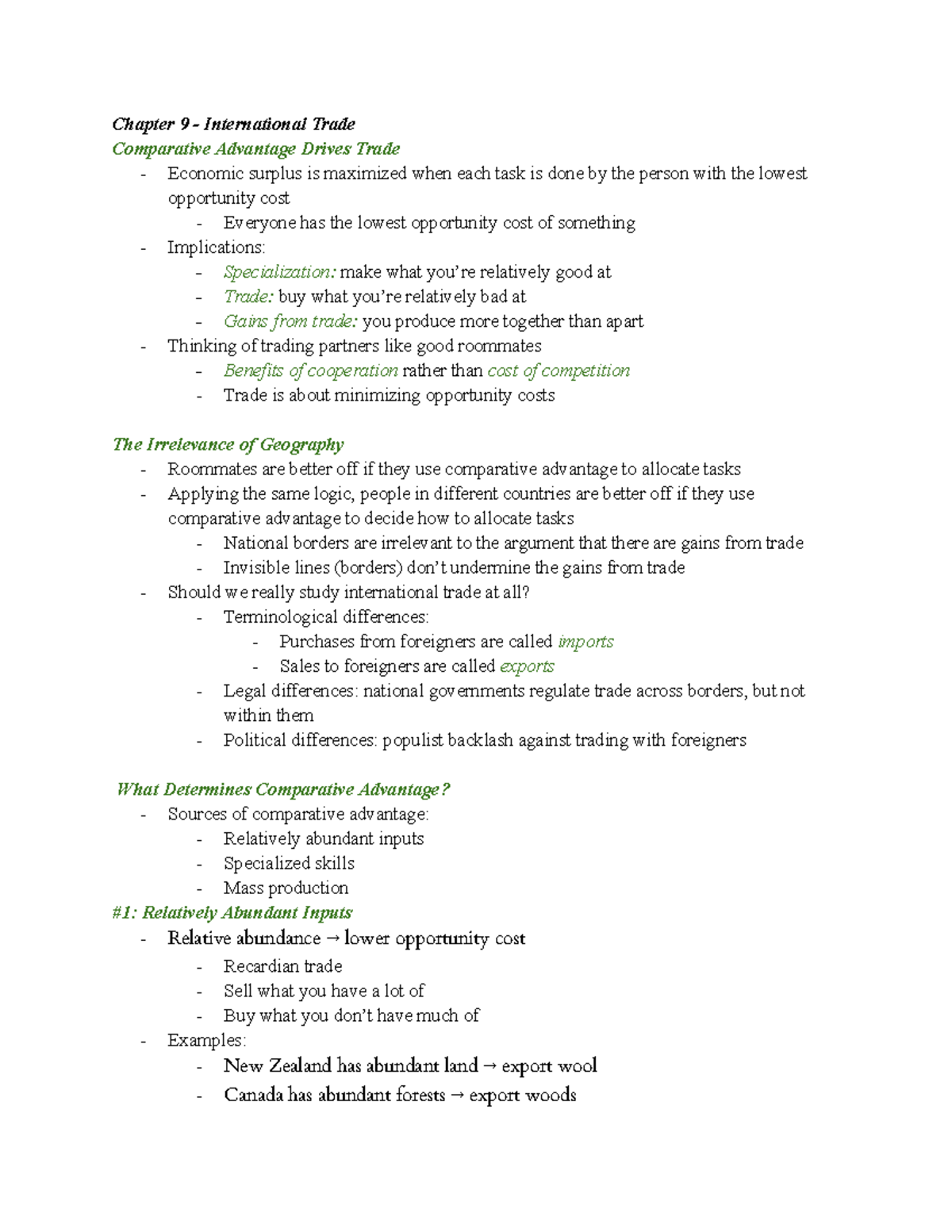 ECON 1 Chapter 9 Lecture Notes - Chapter 9 - International Trade ...