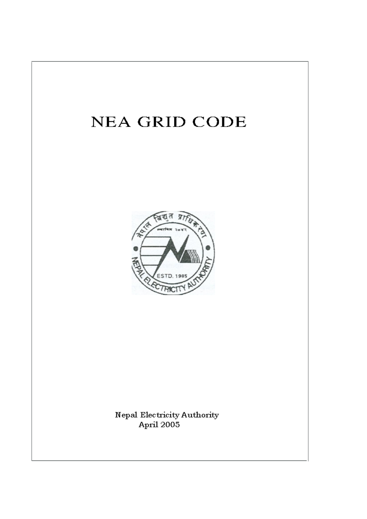 NEA Grid Code - Not much - NEA GRID CODE Nepal Electricity Authority ...