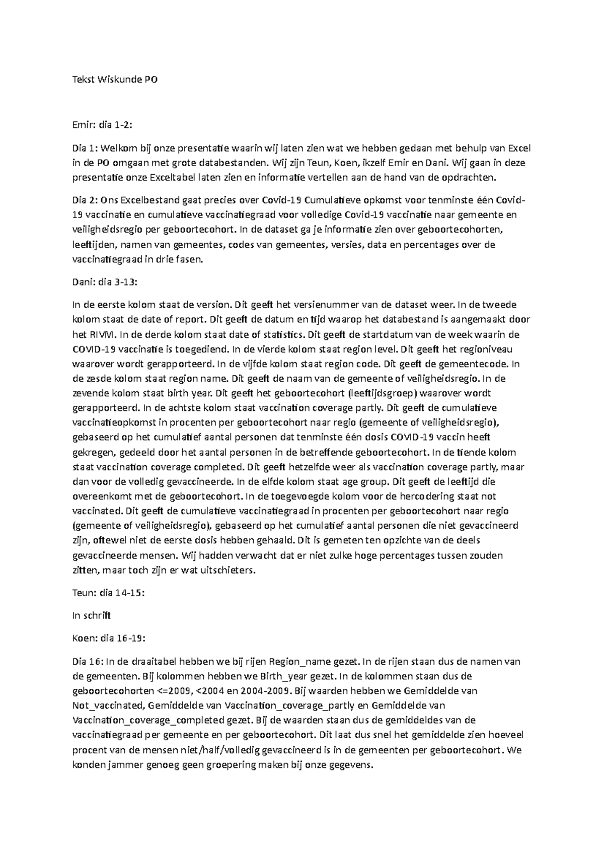 Tekst Wiskunde PO omgaan met grote databestanden - Tekst Wiskunde PO ...