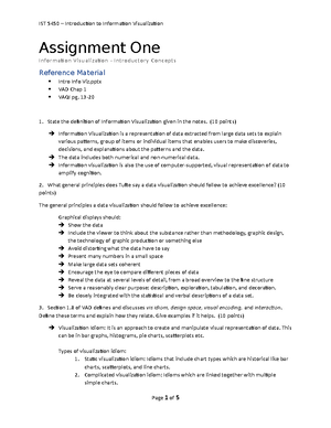 Assign 3 - Assignment 3 Question 1 Definition of Information Visualization: Information - Studocu