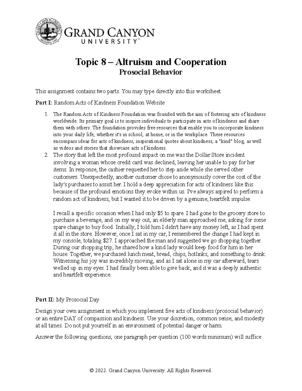 PSY-362-RS-T8-Prosocial Behavior Ana Garcia - Topic 8 – Altruism and ...