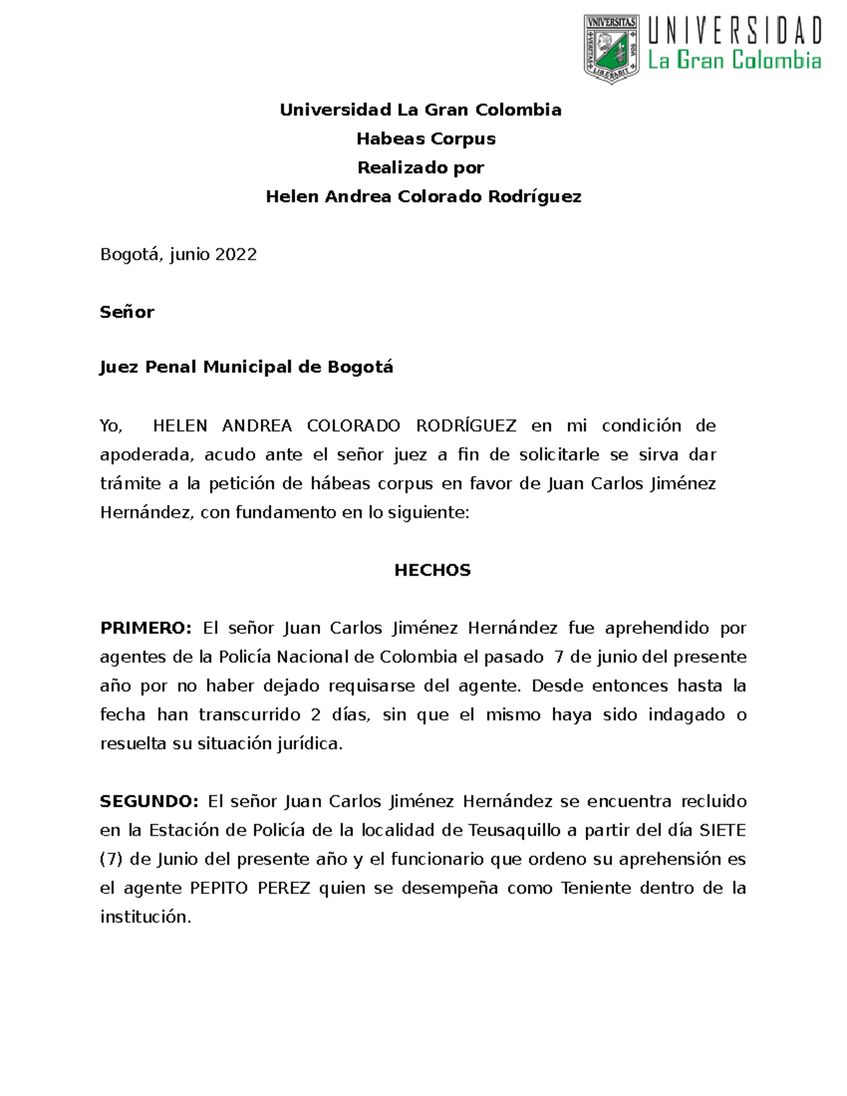 Habeas-corpus - Guía de habeas corpus - Universidad La Gran Colombia ...