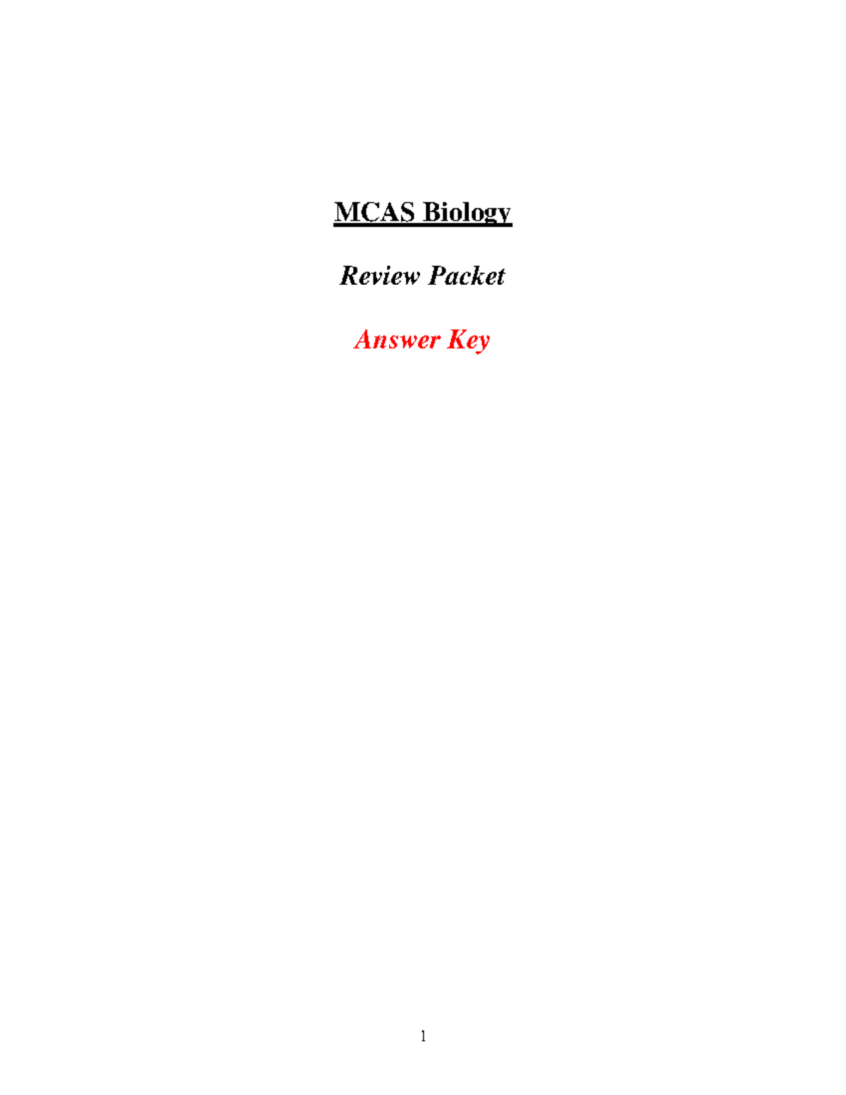 Mcaspacket - it your guide to use and is very helpful - MCAS Biology ...
