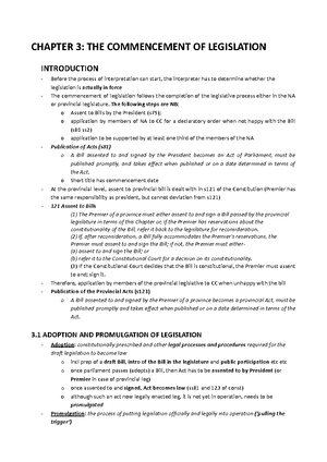 Legislation and the common law - statutory law consists of all the ...
