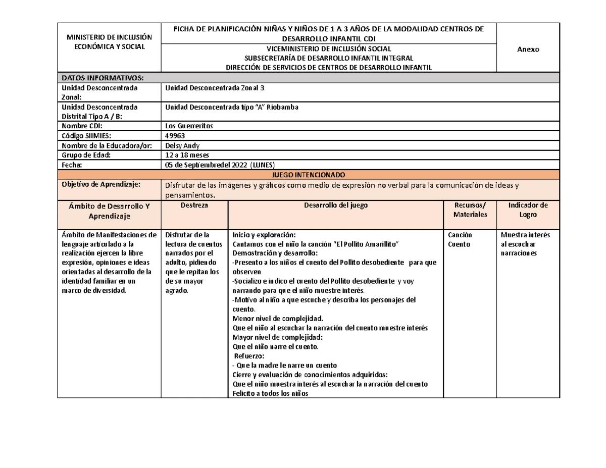 Propuesta Actividades Diarias Modalidad CDI Marzo 2024 Final Revisada ...