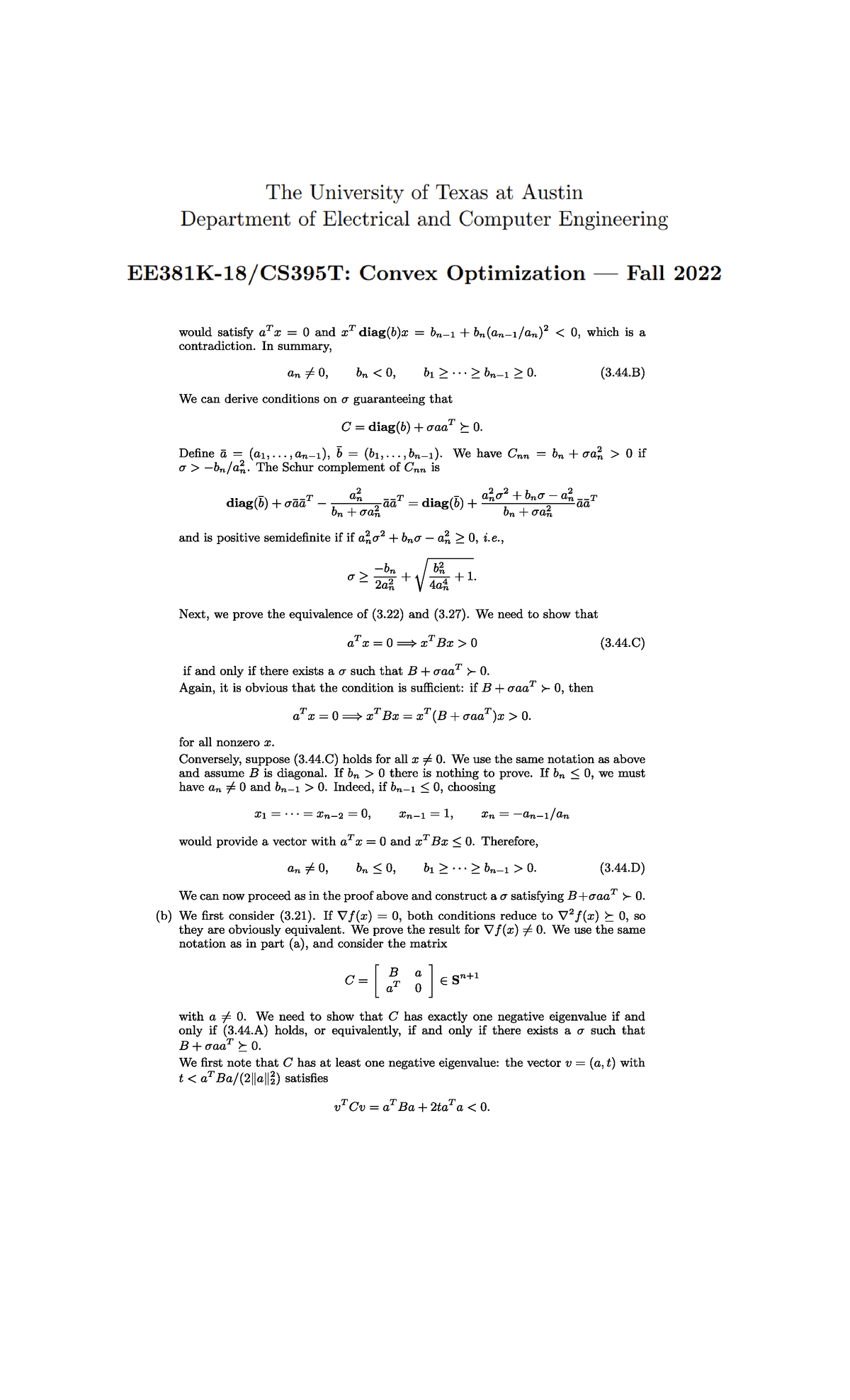 Convex Practice 60 Ece 381k University Of Texas Studocu