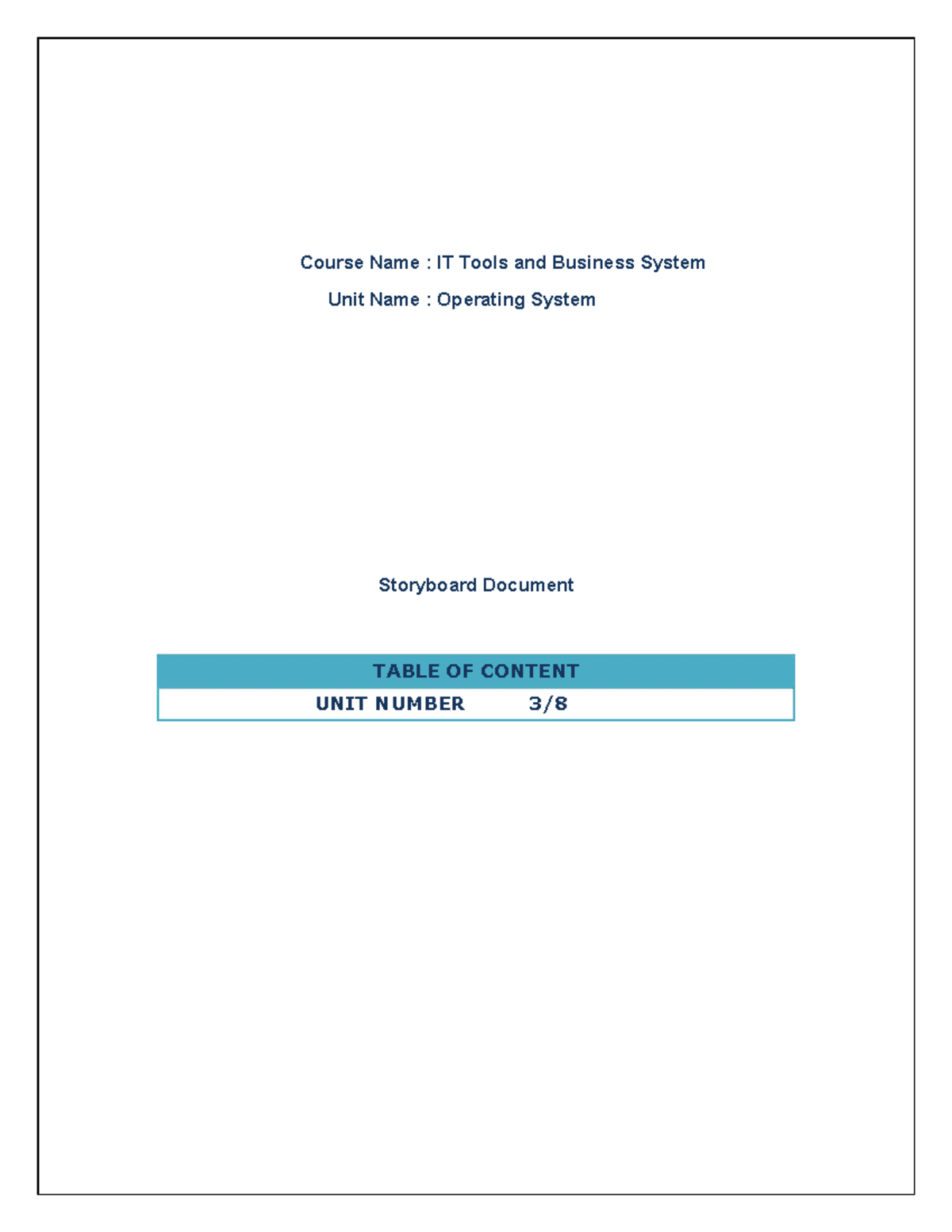 IT Tools and Business System - Module 3 - Course Name : IT Tools and ...
