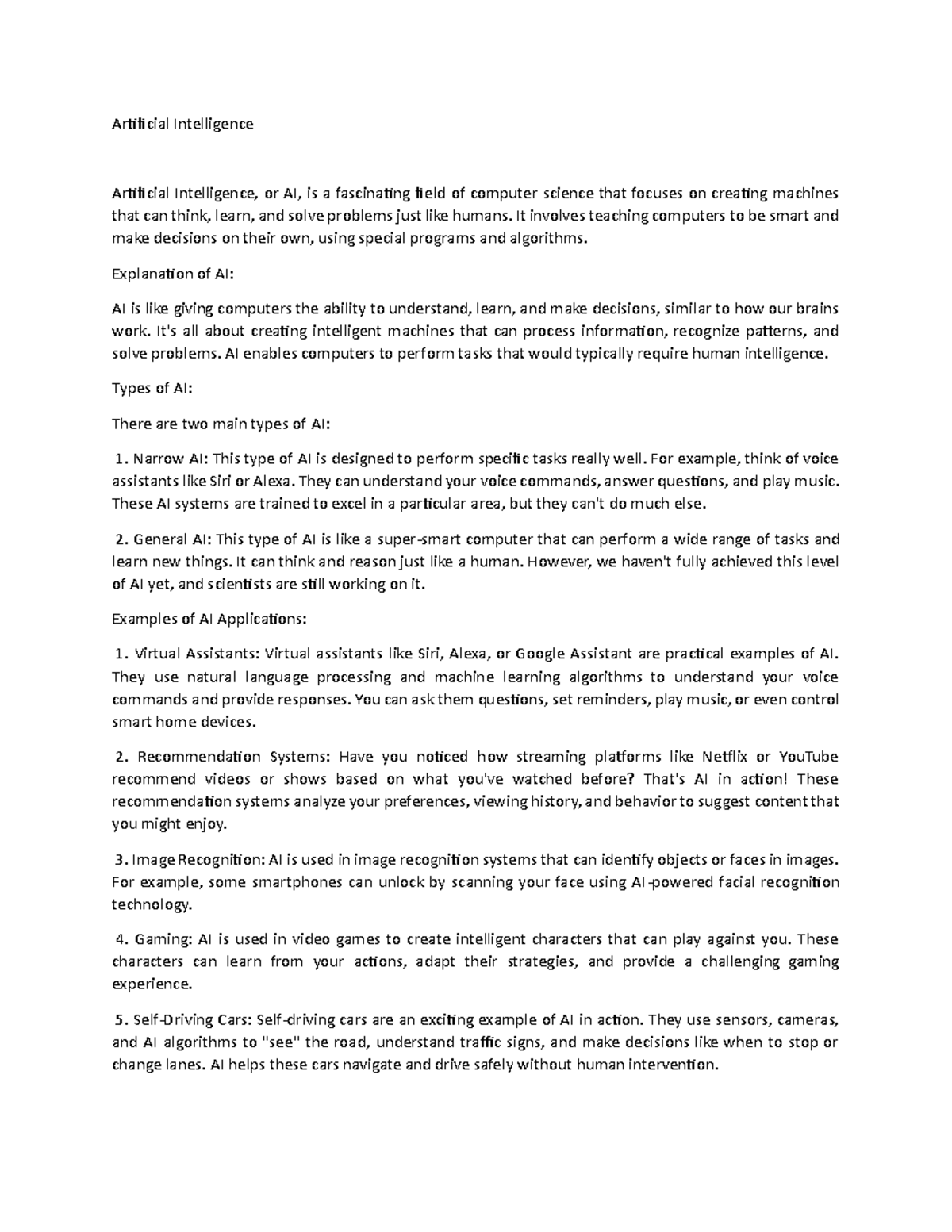 Artificial Intelligence - Artificial Intelligence Artificial ...