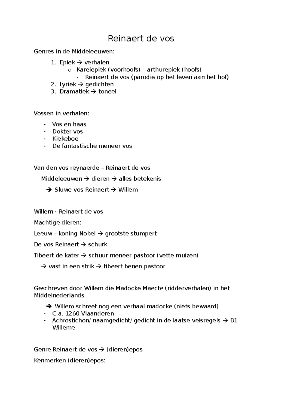 Reinaert de vos - reineart de vos - Reinaert de vos Genres in de ...