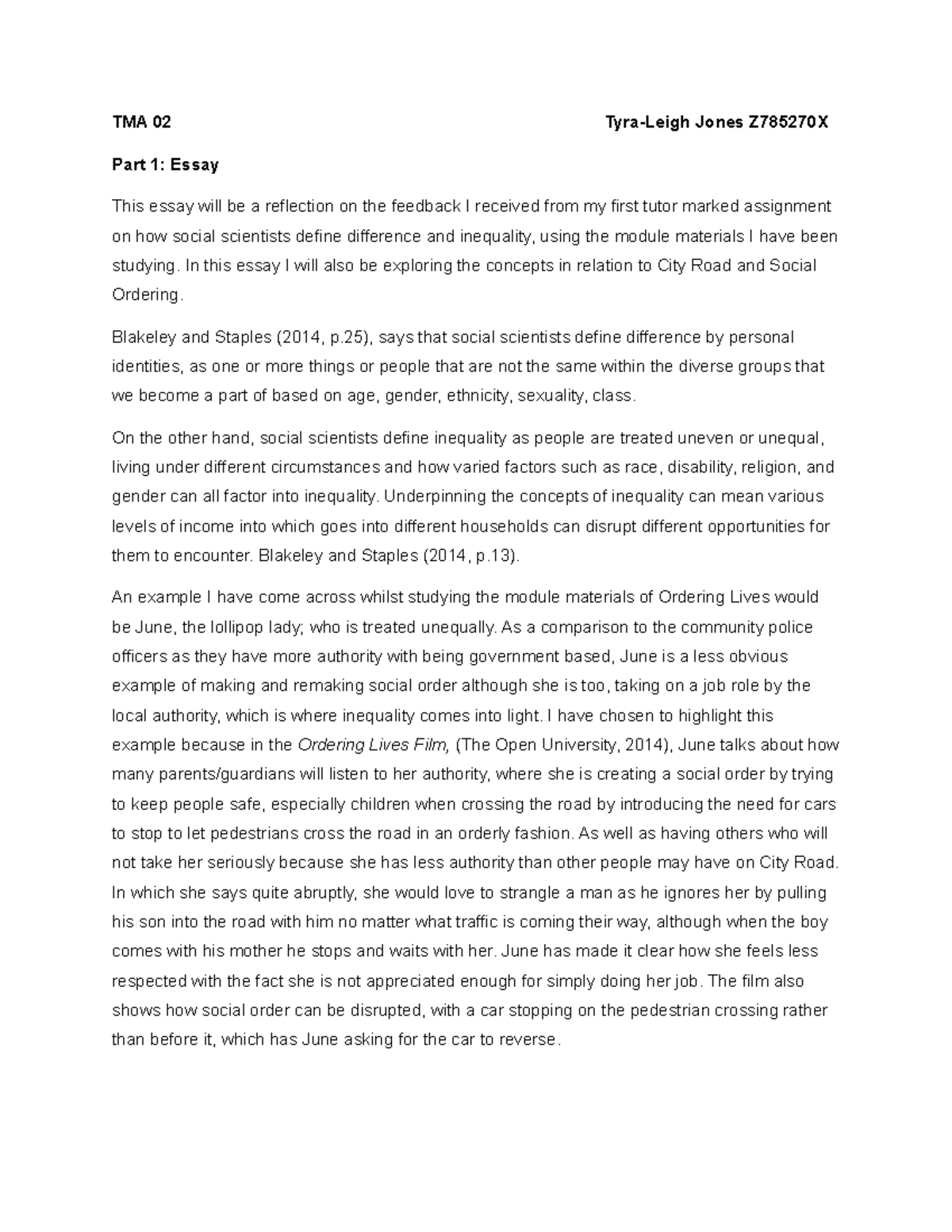 TMA 02 - submitted and marked tma - TMA 02 Tyra-Leigh Jones Z785270X ...
