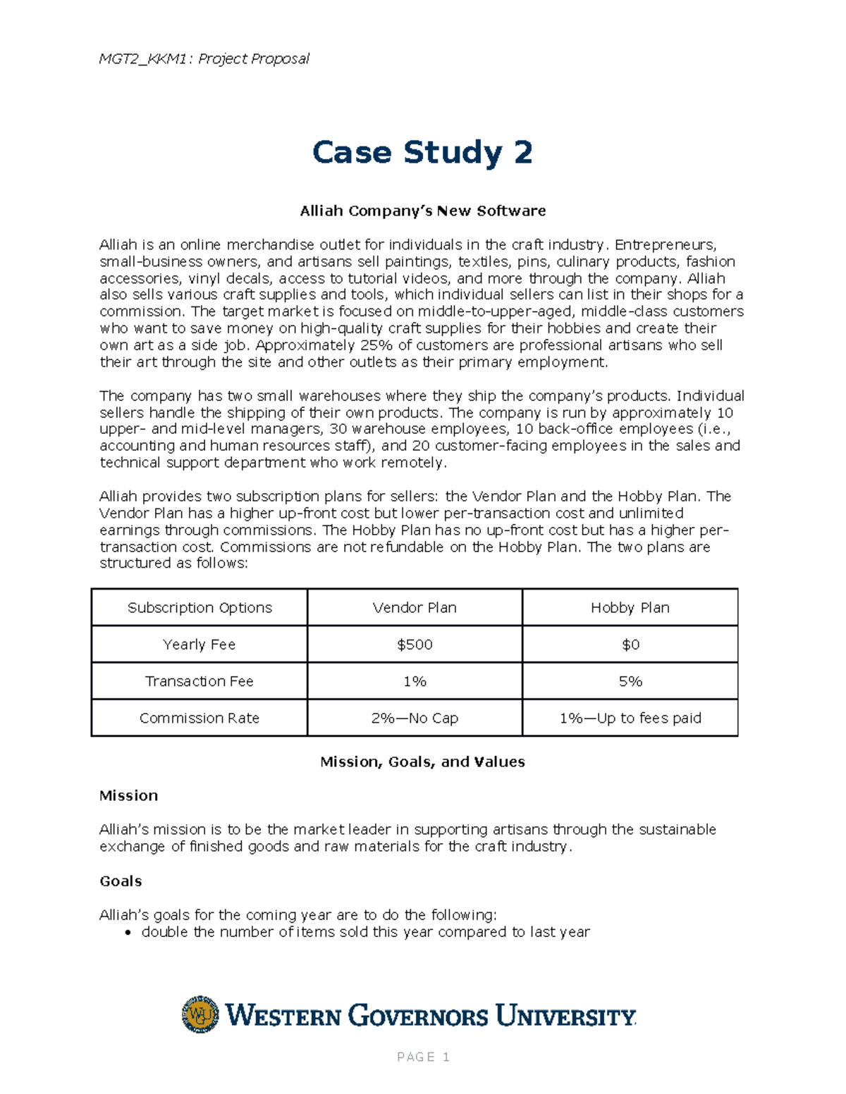 Case Study 2 v2 - MGT2_KKM1: Project Proposal Case Study 2 Alliah ...