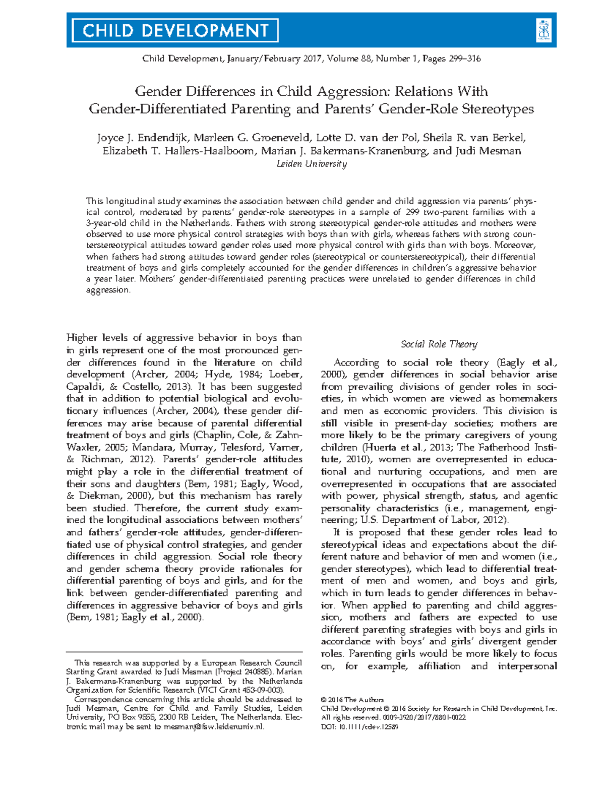 Gender Differences in Child Aggression - Relations With Gender‐Differentiated Parenting and ...