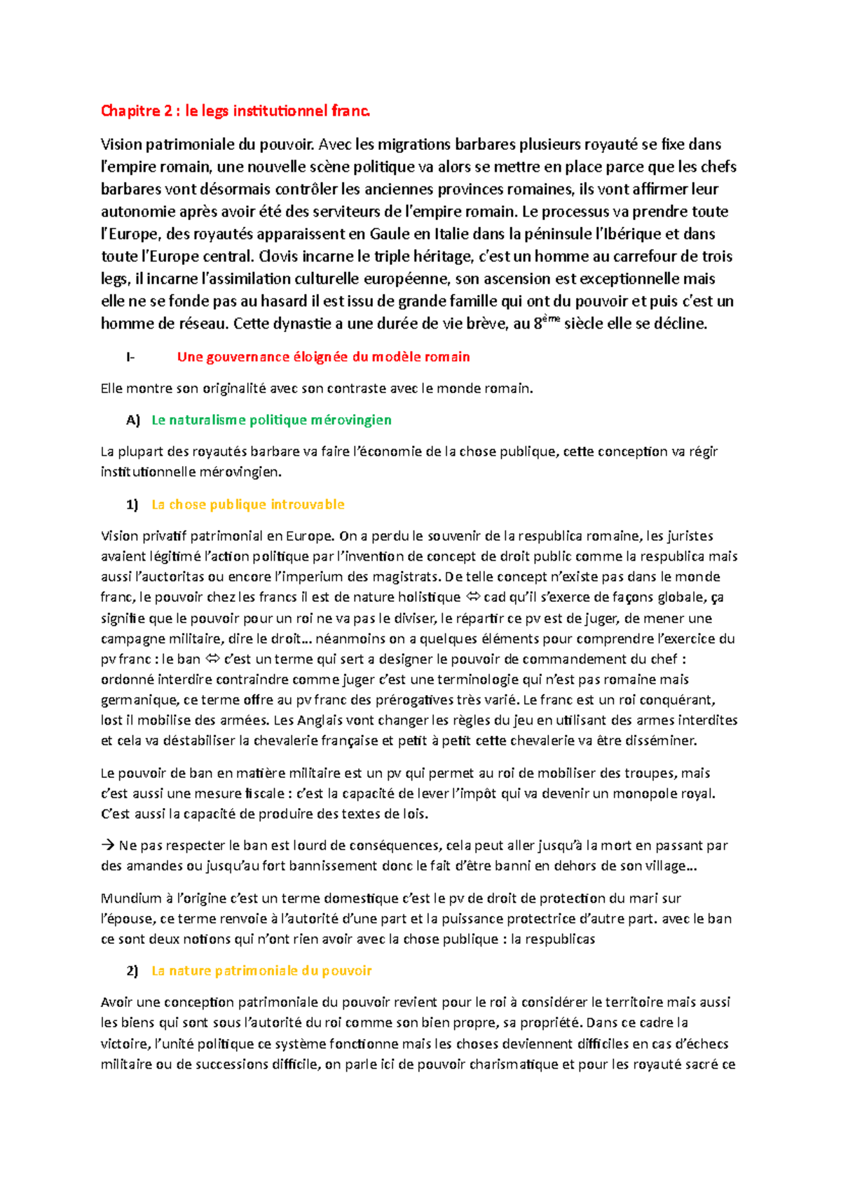 Le legs de la romanité - notes de cours - Chapitre 2 : le legs ...