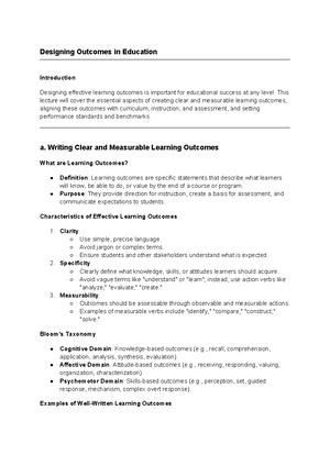 Bloom Taxonomy of Learning Objectives - BLOOM’S TAXONOMY Outcome-Based ...