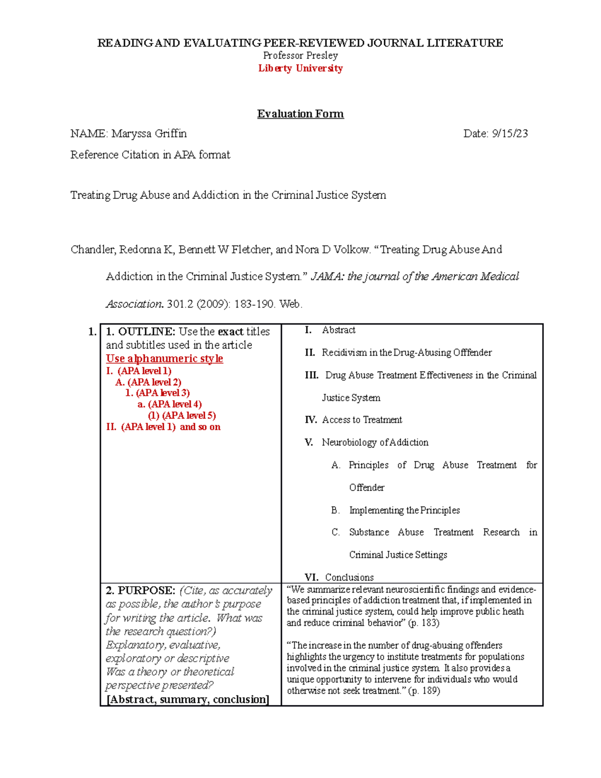 Journal Article Evaluation 1 - Professor Presley Liberty University Evaluation Form NAME ...