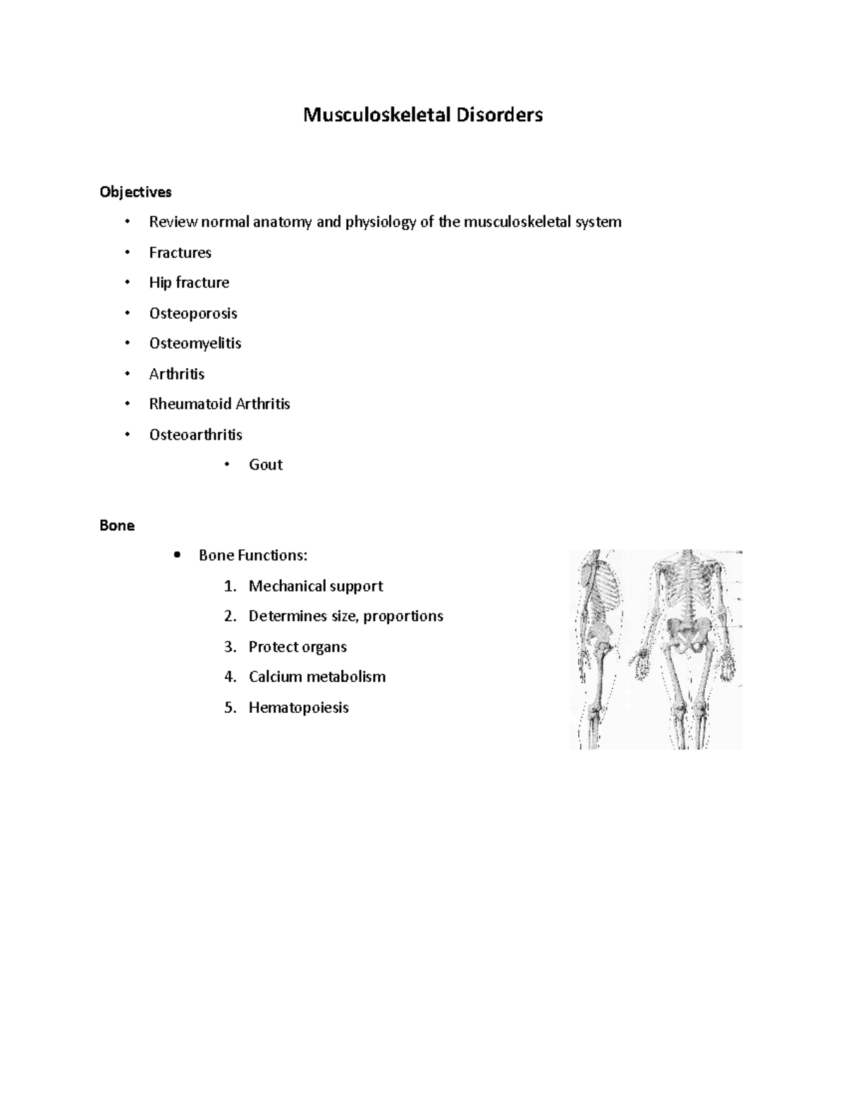 Musculoskeletal Disorders - Musculoskeletal Disorders Objectives ...