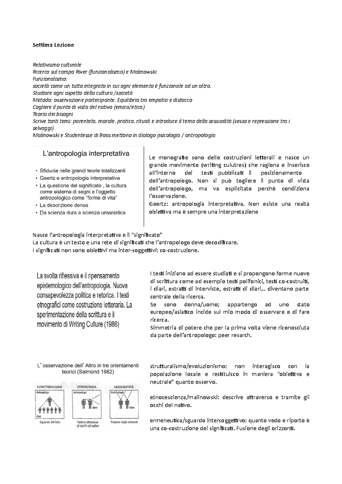 Antropologia Culturale - 7 Lezione Giuffrè - Settima Lezione Relativismo culturale Ricerca sul ...