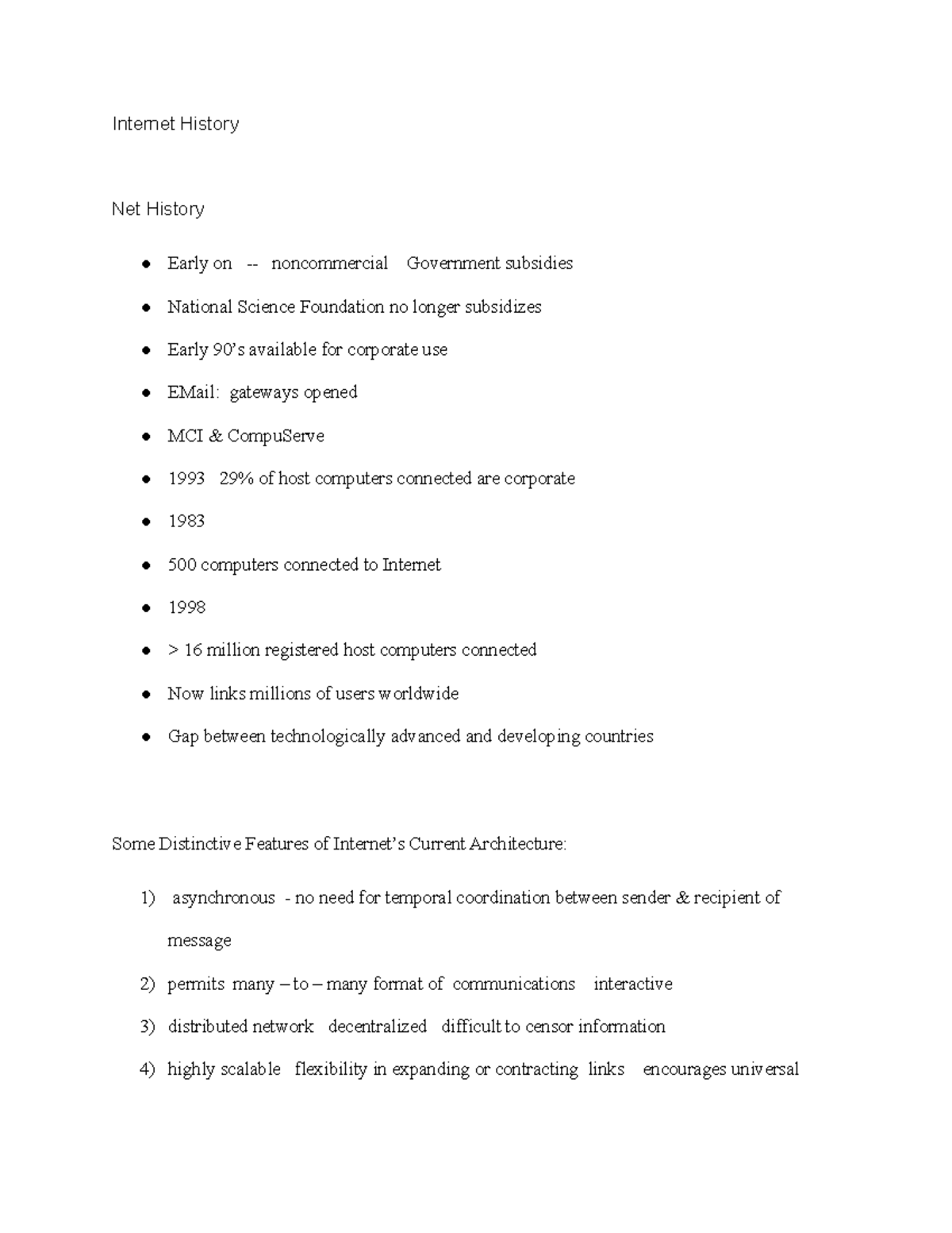 ASI 374 Internet History - Internet History Net History Early on ...