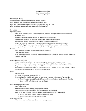 Study Guide Week 8 The Industrial Revolution - Study Guide Week 8 The ...